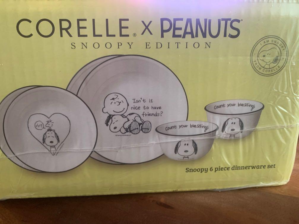 Brand new Corelle x Peanuts Snoopy 50th Edition 6pcs set, Furniture ...