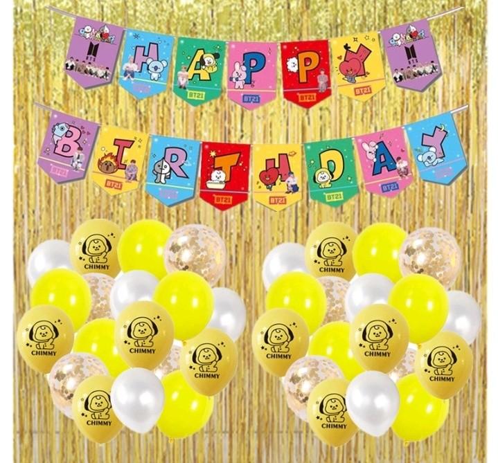 BTS HAPPY BIRTHDAY BANNER AND BALLOON SET, Hobbies & Toys, Stationary ...
