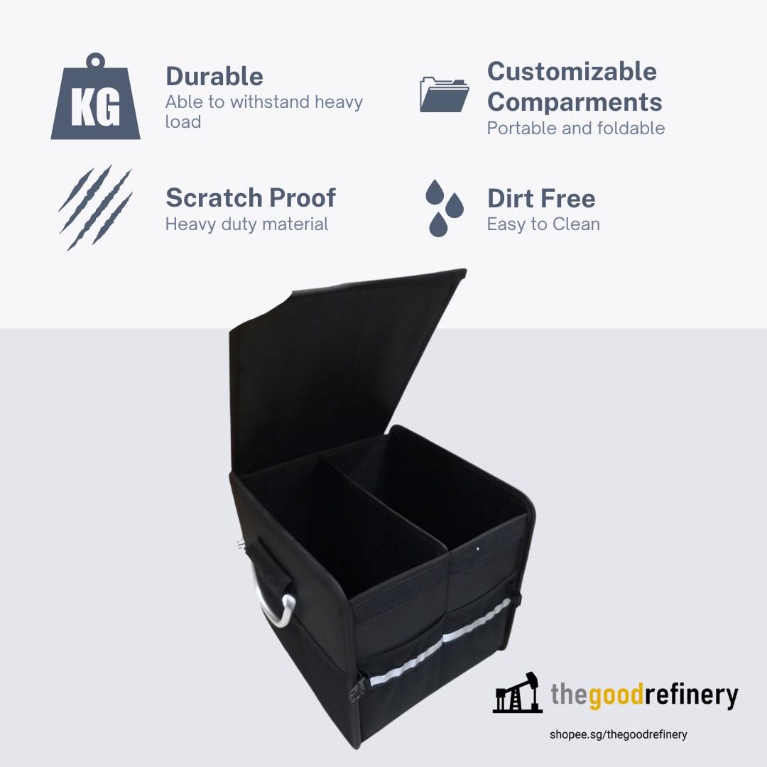 Car Boot Storage Box (Latest 2022 Design - Waterproof, Lightweight, and ...