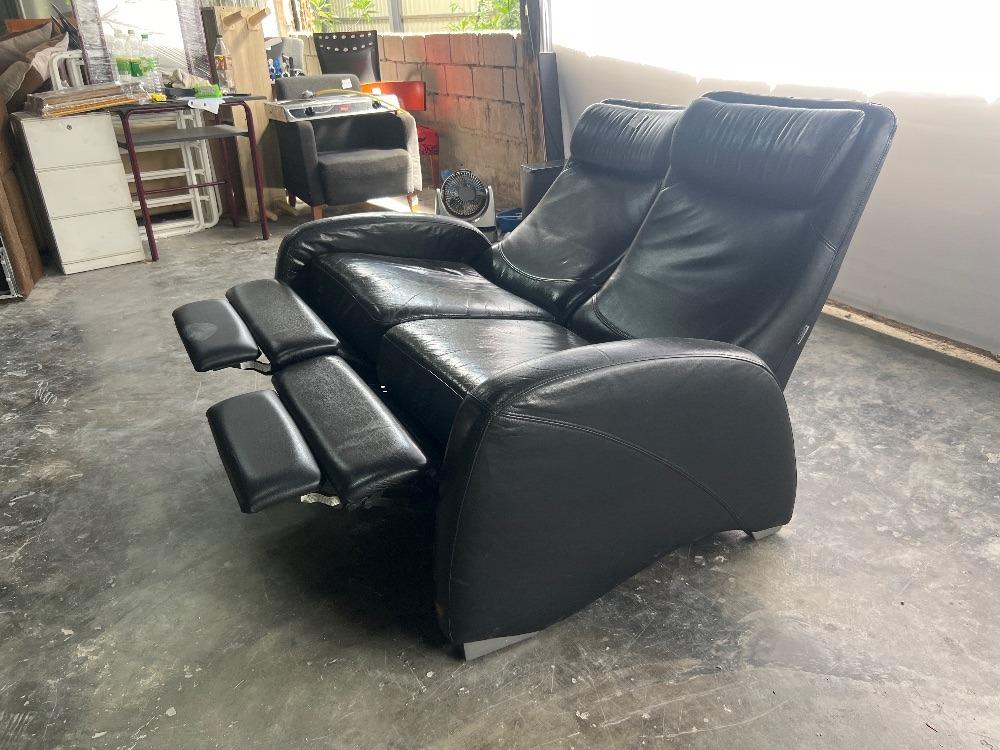 CELLINI 2 Seater Leather Recliner Sofa Black Colour /CELLINI 2 Tempat ...