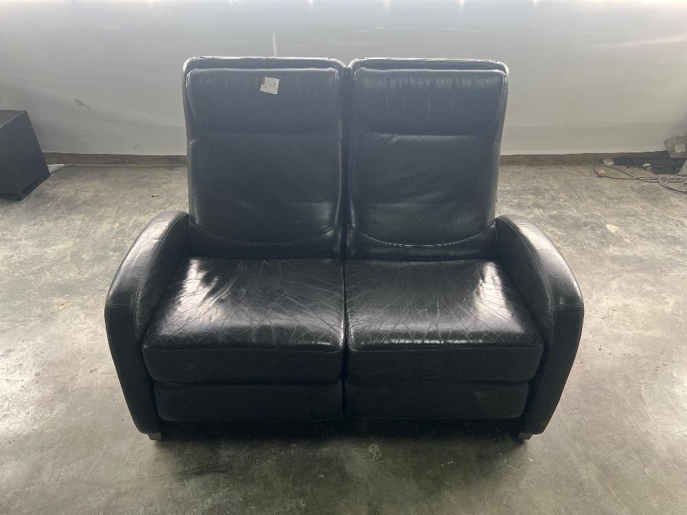 CELLINI 2 Seater Leather Recliner Sofa Black Colour /CELLINI 2 Tempat ...