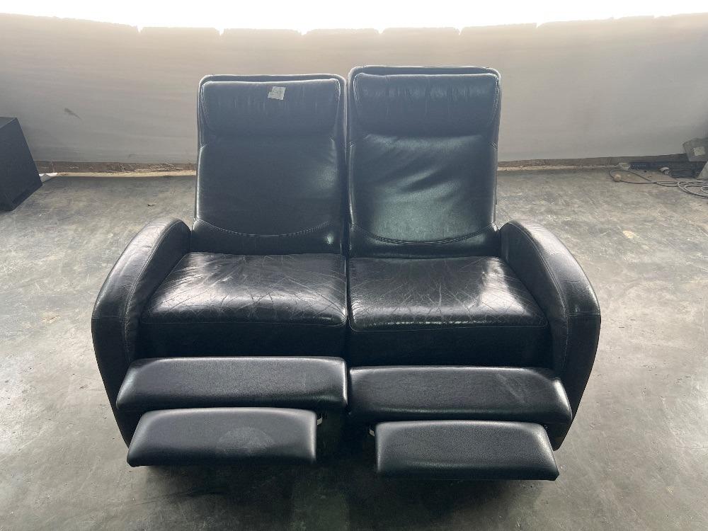 CELLINI 2 Seater Leather Recliner Sofa Black Colour /CELLINI 2 Tempat ...