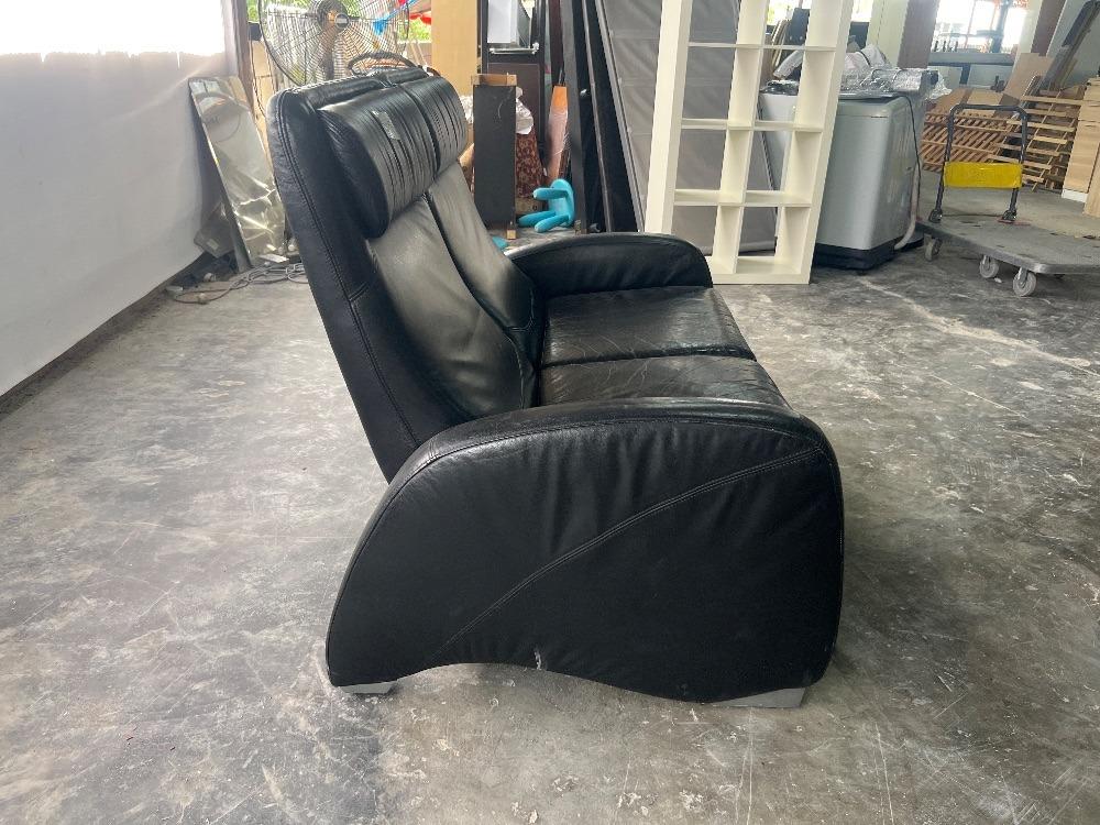 CELLINI 2 Seater Leather Recliner Sofa Black Colour /CELLINI 2 Tempat ...