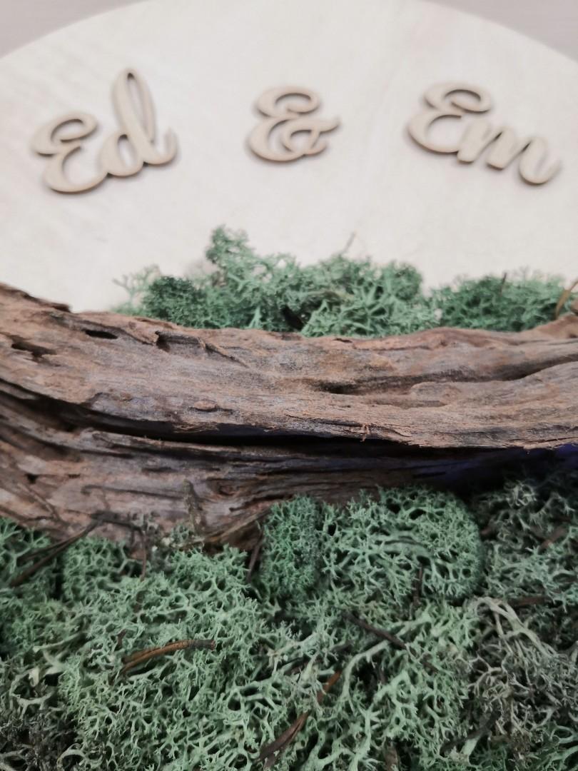 Custom wood signage with preserved moss, Hobbies & Toys, Stationery ...