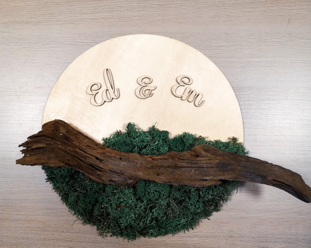 Custom wood signage with preserved moss, Hobbies & Toys, Stationery ...