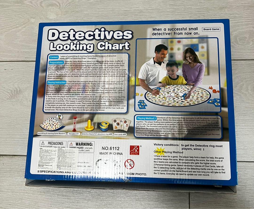 Detectives Looking Chart game, 興趣及遊戲, 玩具 & 遊戲類 - Carousell