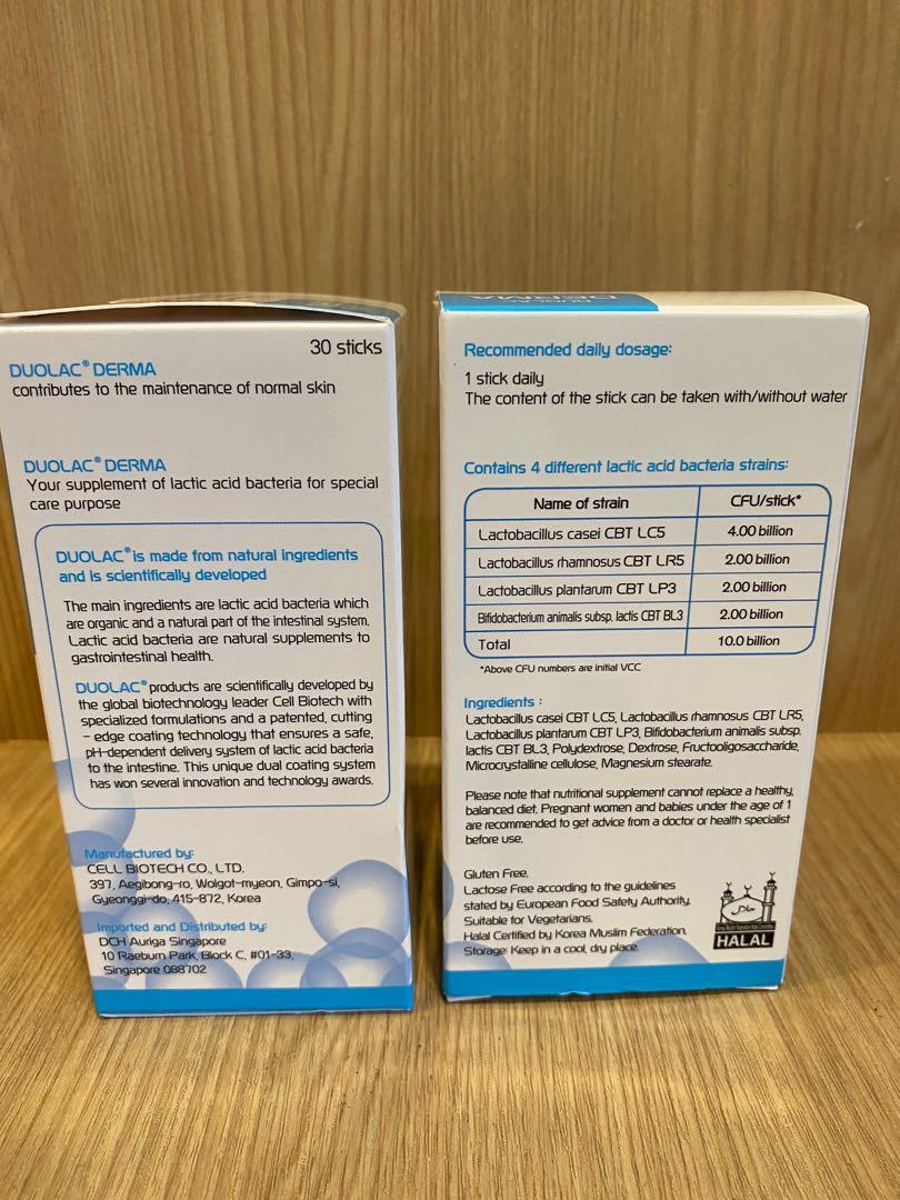 Duolac Derma (Probiotic for Skin/eczema), Health & Nutrition, Health ...