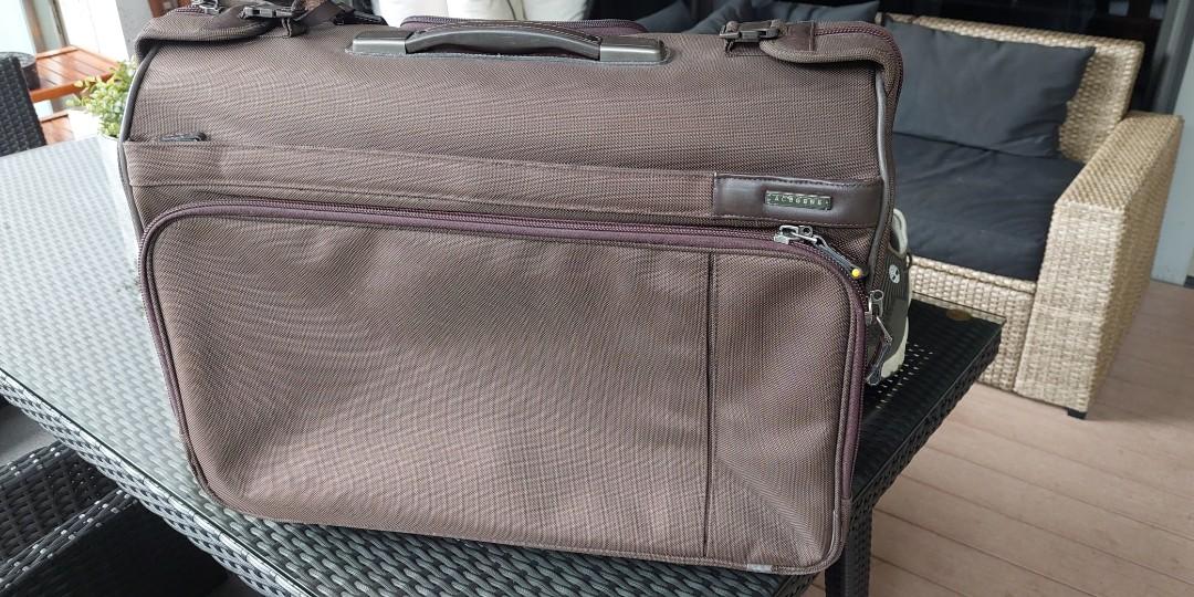 Executive bi fold suitcase trolley briefcase business - brown - ACEGENE ...