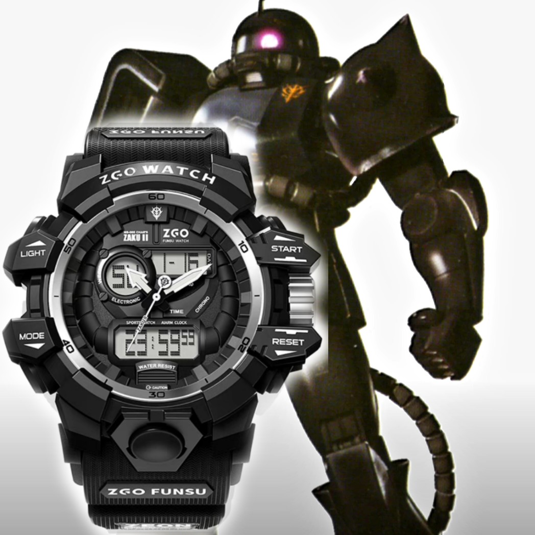 Gundam Zaku II ZGO Watch (Black), Hobbies & Toys, Toys & Games on Carousell