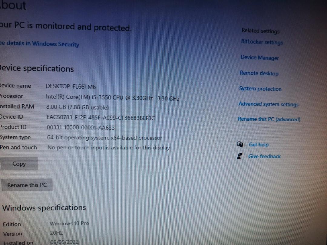 Hp compaq core i5 3550 3rd gen system unit, Computers & Tech, Desktops ...