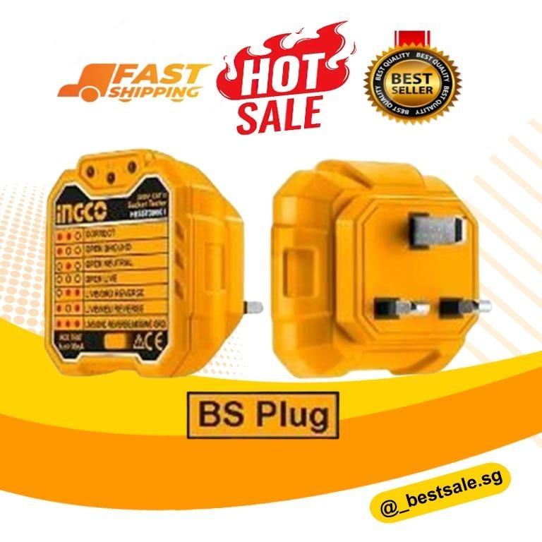INGCO UK PLUG SOCKET TESTER HESST30001>ready stock