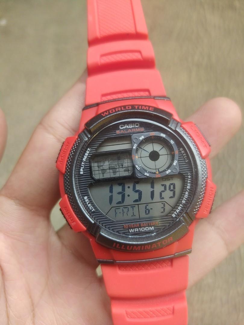 Jam tangan digital Casio AE 1000w 4AVDF, Fesyen Pria, Jam Tangan di Carousell