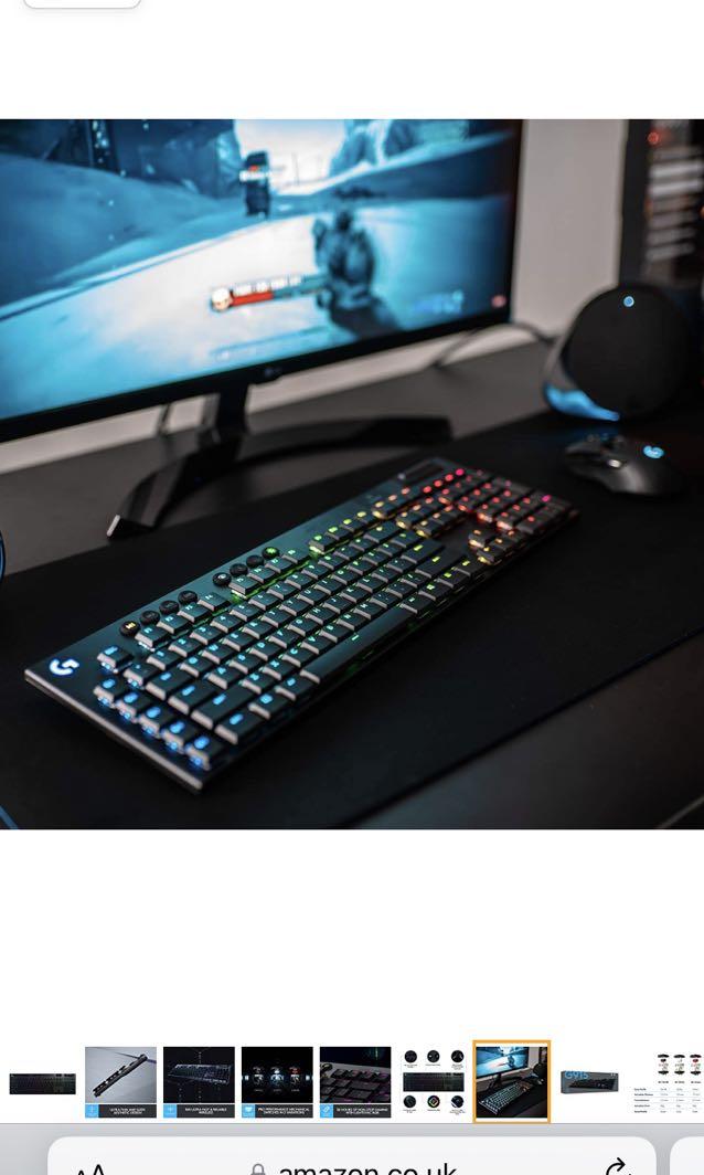 Logitech G915 LIGHTSPEED Wireless Mechanical Gaming Keyboard with low ...