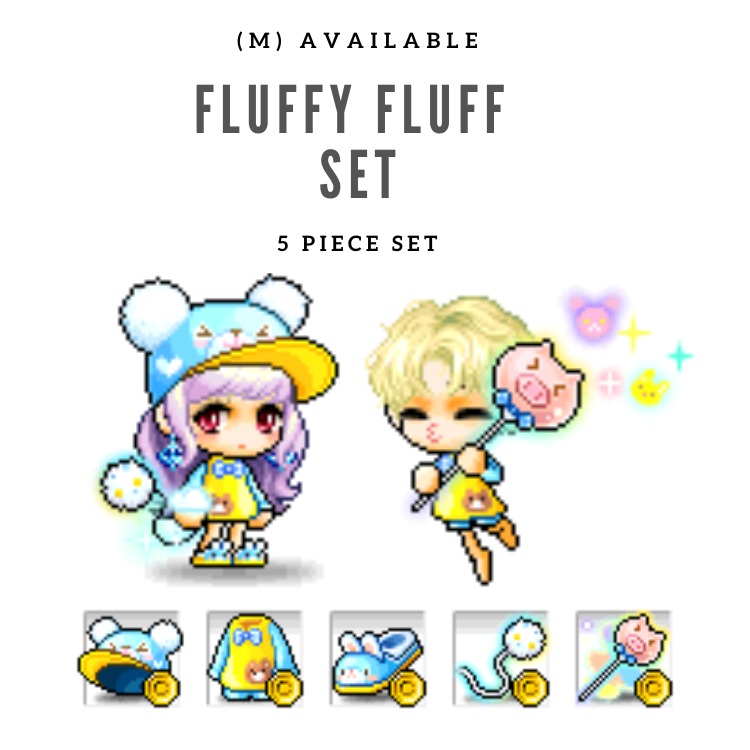 [MAPLESEA] FLUFFY FLUFF SET (M)- Aquila, Video Gaming, Gaming ...