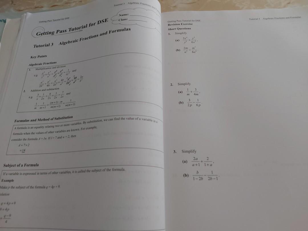 Math getting pass tutorial for DSE book AB, 興趣及遊戲, 書本 & 文具, 書本及雜誌 - 補充練習 - Carousell