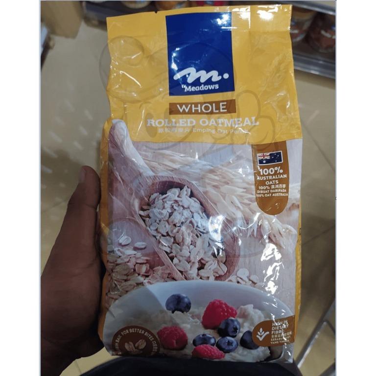 Meadows Whole Rolled Oatmeal (2 x 800g), Food & Drinks, Packaged ...