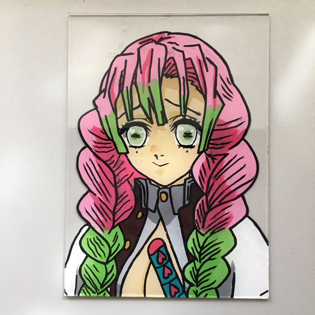 Mitsuri Kanroji (Demon Slayer Kimetsu no Yaiba) Acrylic Glass Painting ...
