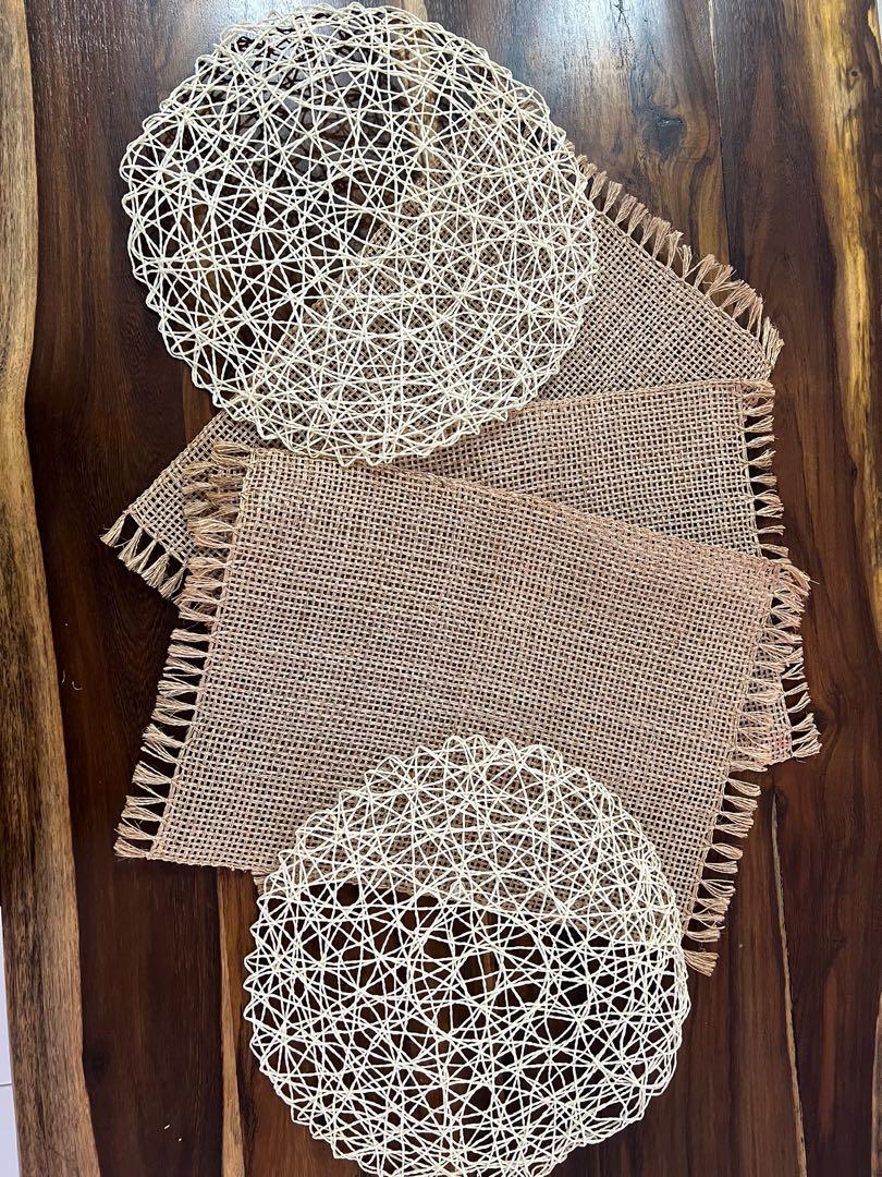 Natural Handmade Straw Table Placemats Set from Phillipines (All-in-1 ...