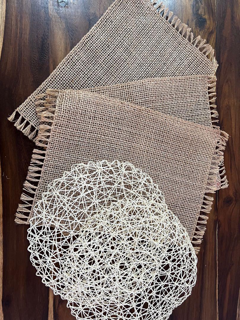 Natural Handmade Straw Table Placemats Set from Phillipines (All-in-1 ...
