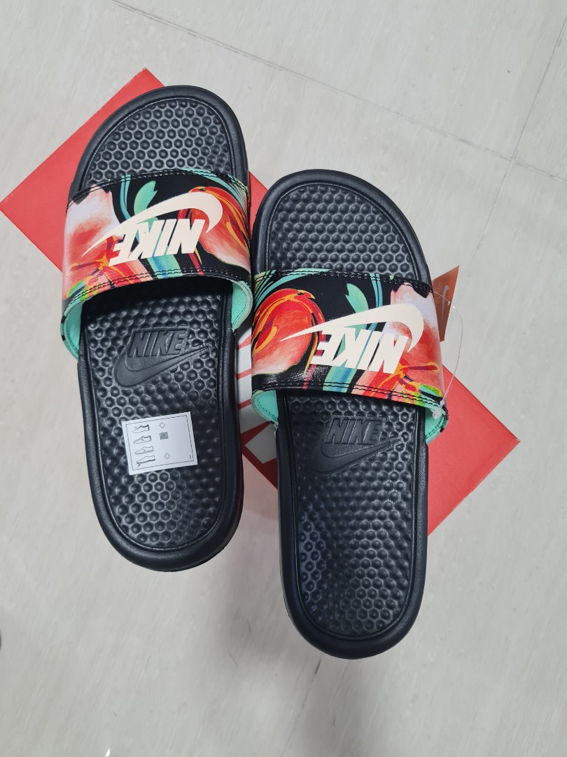 Nike Floral Slides, Women's Fashion, Footwear, Flipflops and Slides on ...