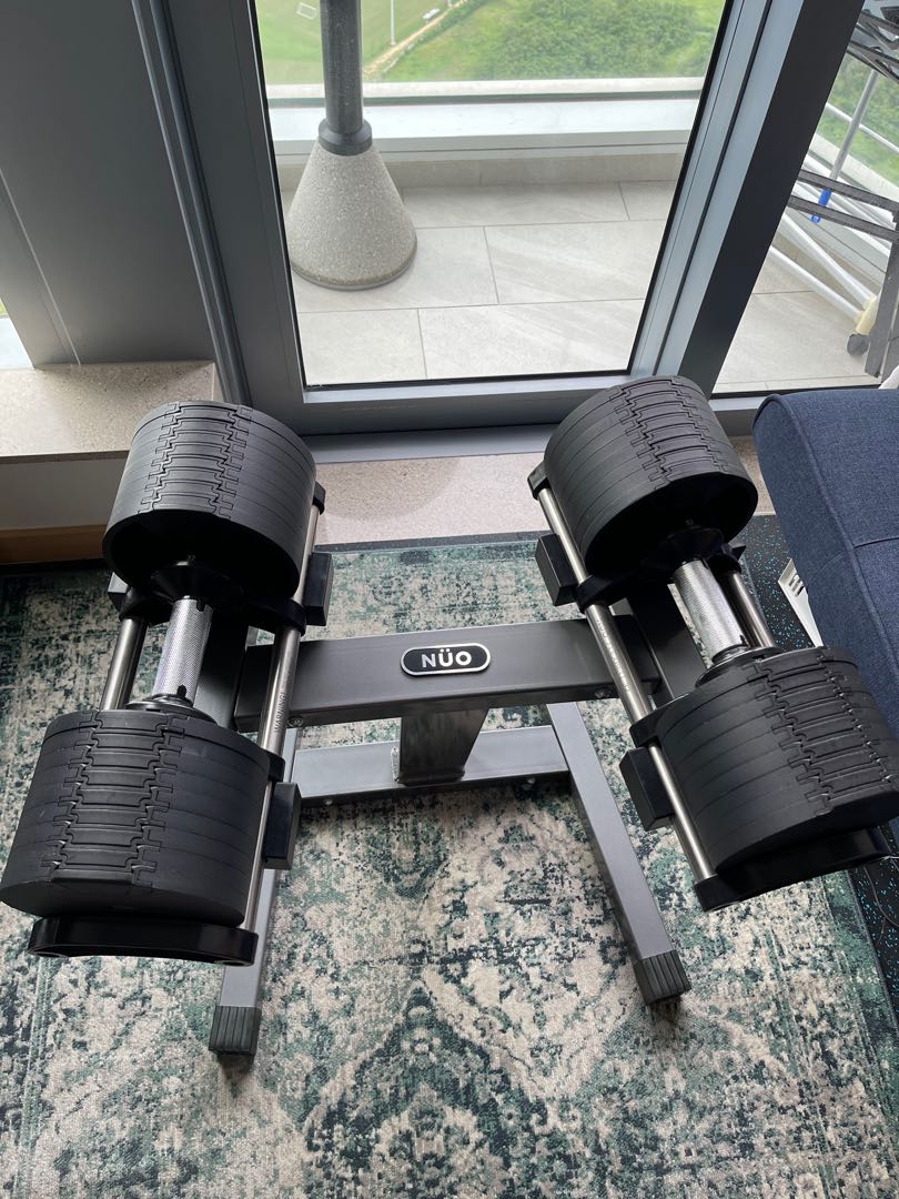 Nuo Flexbell Adjustable Dumbbell 2-32kg 原裝瑞典設計可啞鈴 + 啞鈴架, 運動產品, 運動與健身 ...
