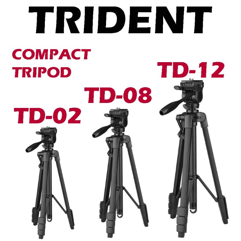 TRIDENT TD-02 $32 / TD-08 $43 / TD-12 $58 COMPACT TRIPOD / COMES WITH ...