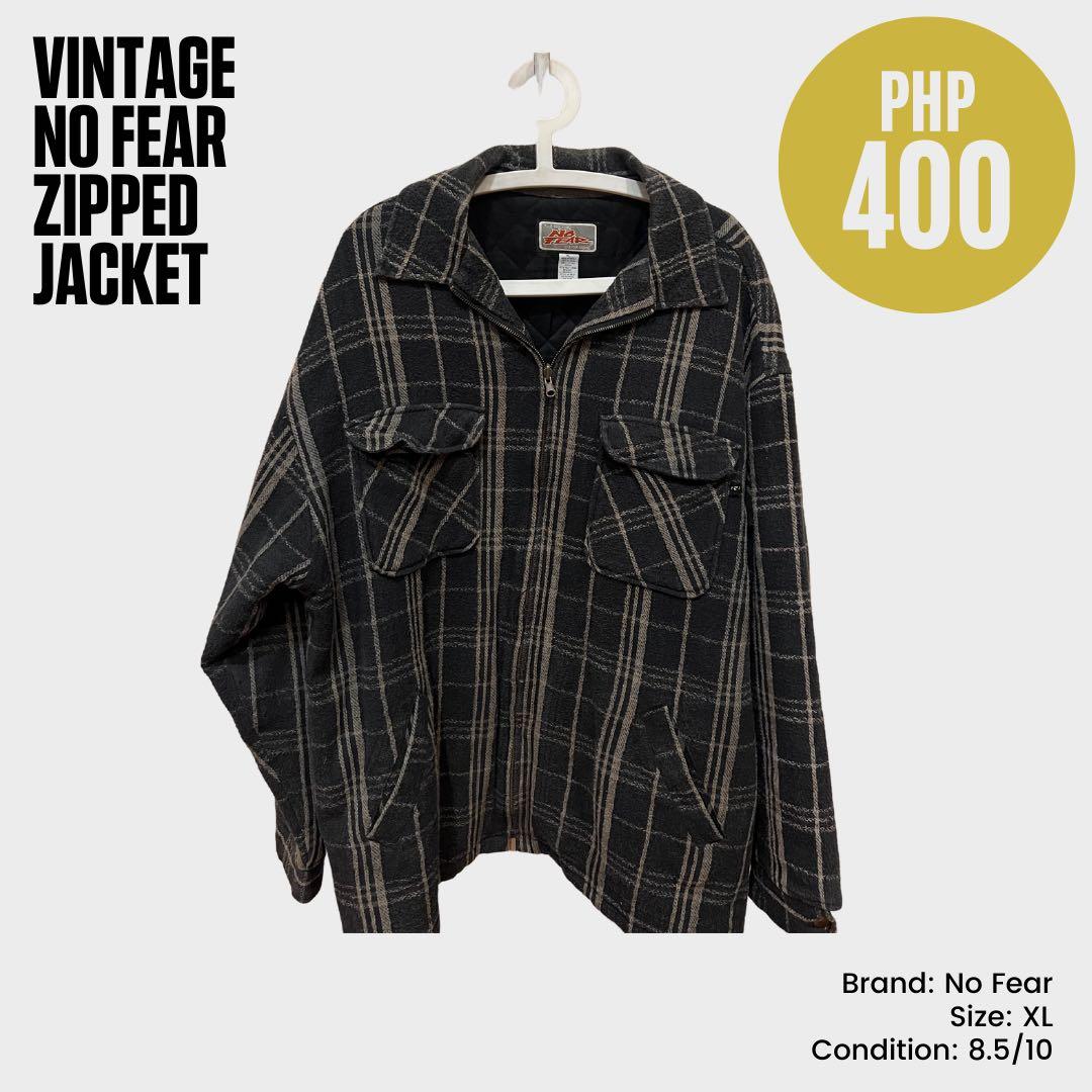 Vintage No Fear Zipped Jacket, Men's Fashion, Coats, Jackets and ...