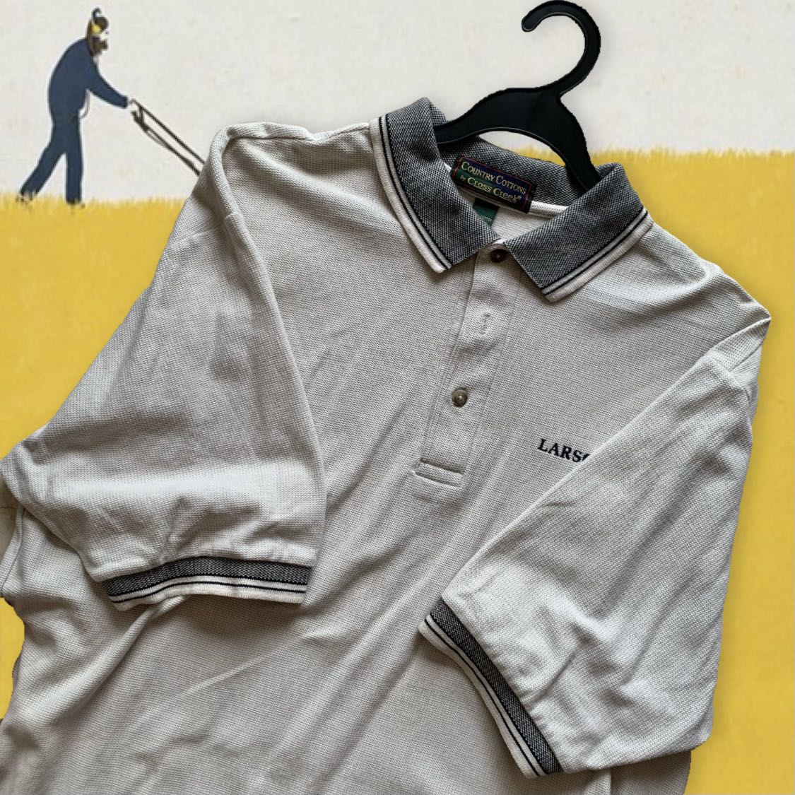 Vintage Oversized Larscom Polo Tee, Men's Fashion, Tops & Sets, Tshirts ...