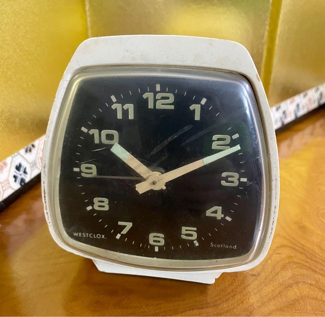 Vintage Scottish " Westclox " Mechanical Table Alarm Clock 10x6x10cms ...