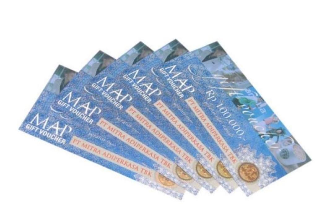 Voucher MAP pecahan 100k, Tiket & Voucher, Kartu Hadiah & Voucher di ...