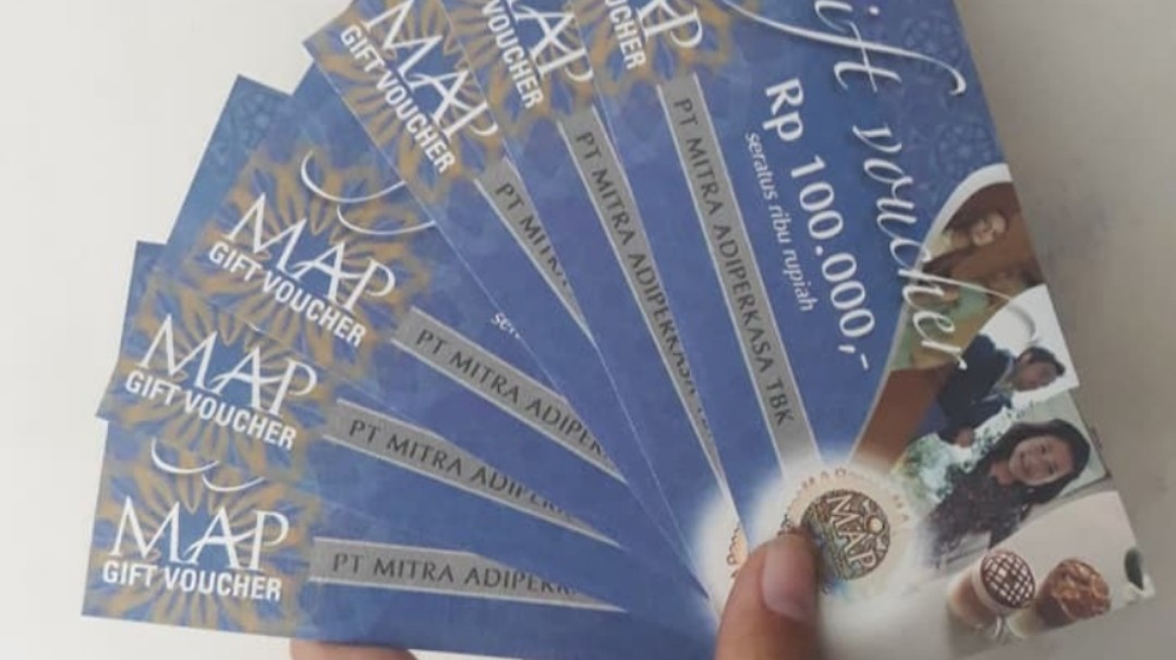 Voucher MAP pecahan 100k, Tiket & Voucher, Kartu Hadiah & Voucher di Carousell