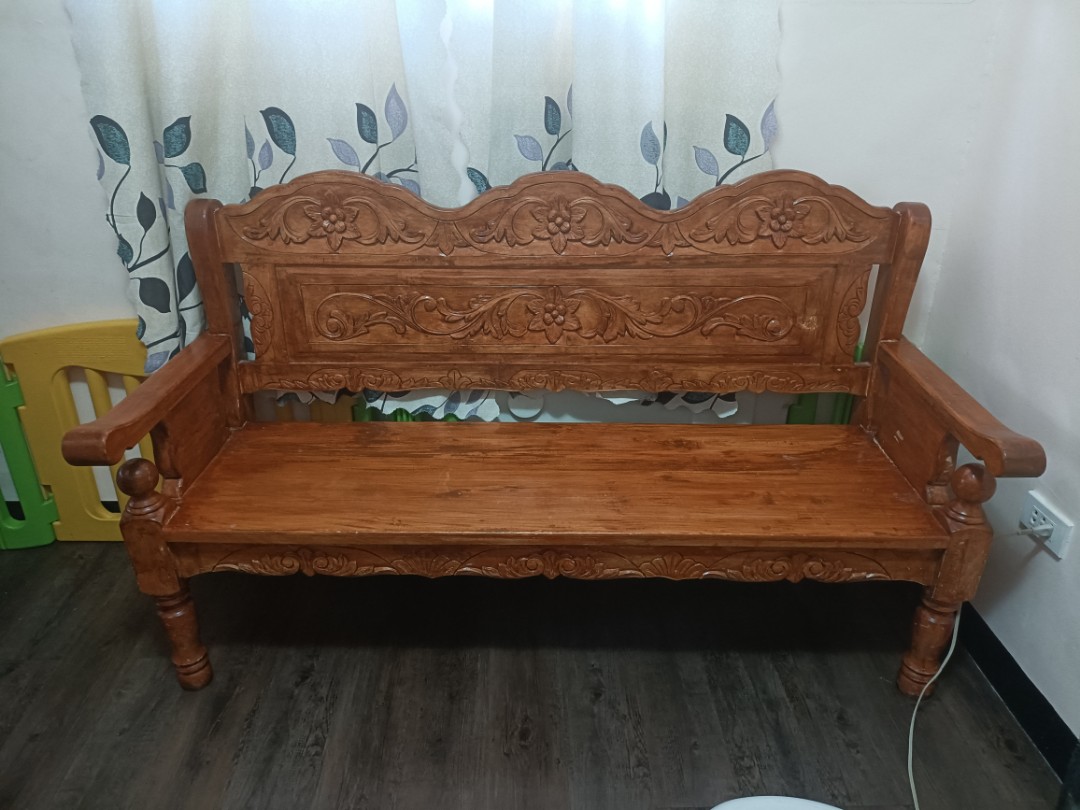 Wooden Sala Set, Furniture & Home Living, Furniture, Chairs on Carousell
