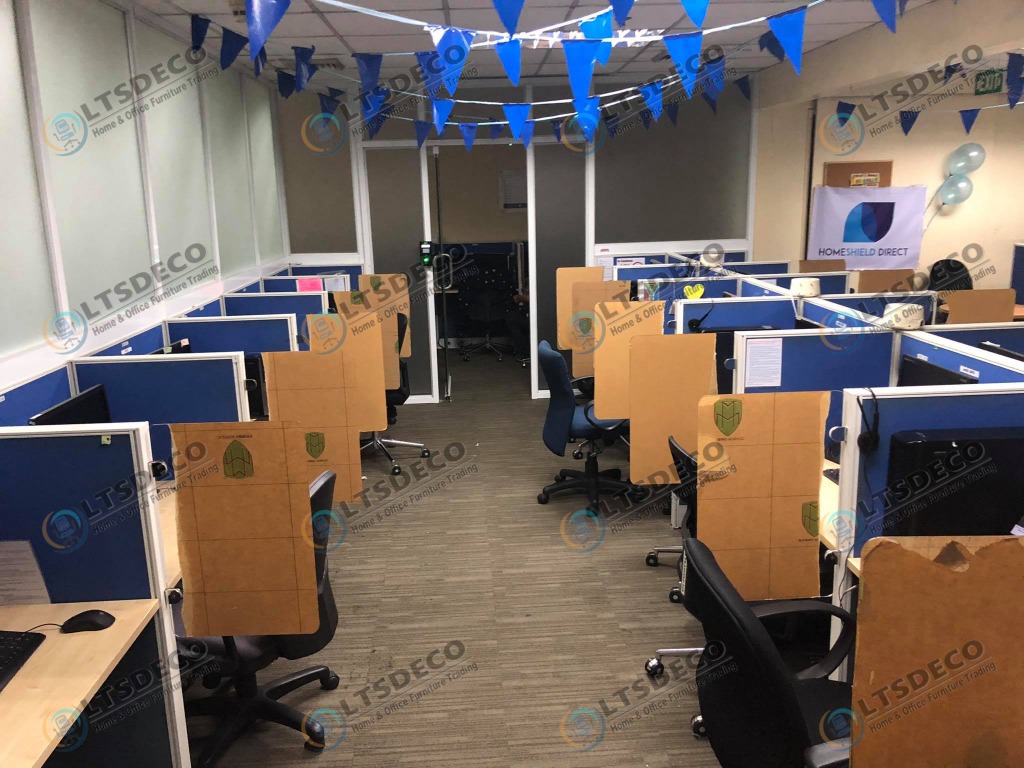 workstation with acrylic clear glass office partition furniture ...