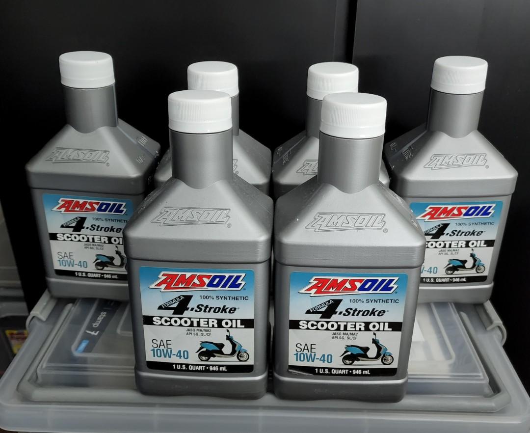 6 bottles AMSOIL Scooter Oil 10W-40 100% Synthetic engine oil 946 mL ...