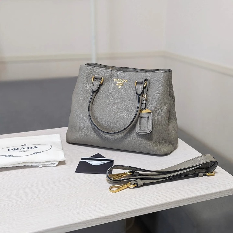 AUTHENTIC PRADA VITELLO DAINO ARGILLA, Luxury, Bags & Wallets on Carousell