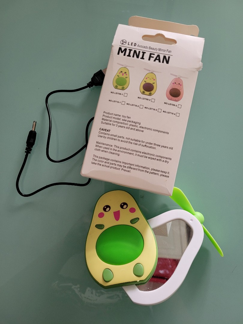 Avocado mini rechargeable portable fan, Furniture & Home Living ...
