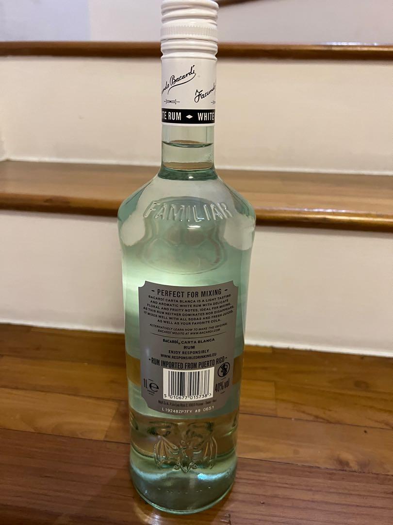 Bacardi Rum - 1 liter, Food & Drinks, Alcoholic Beverages on Carousell