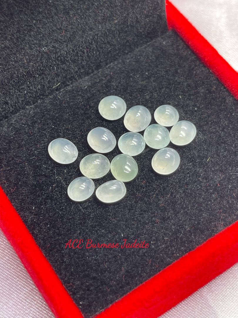 Burmese Jadeite Type A ICY white Jadeite Stone, Women's Fashion ...