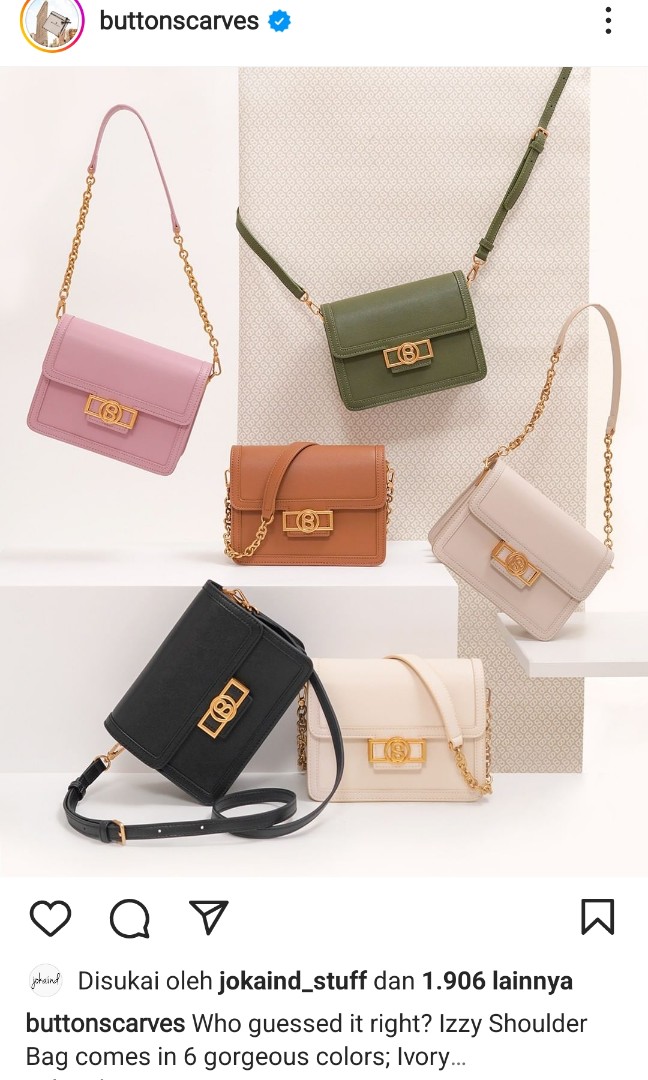 Buttonscarvers new izzy shoulder caramel, Barang Mewah, Tas & Dompet di ...