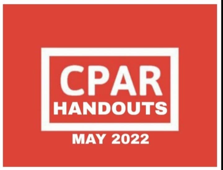 CPAR Handouts May 2022, Hobbies & Toys, Books & Magazines, Textbooks on ...