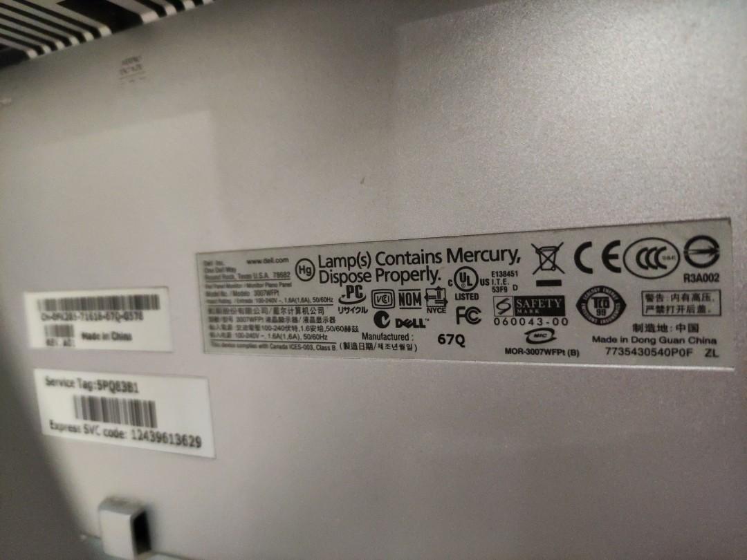 Dell 30" 3007WFP monitor, Computers & Tech, Parts & Accessories ...