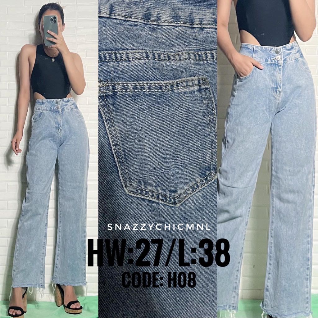 Denim Squarepants, Women's Fashion, Bottoms, Jeans on Carousell