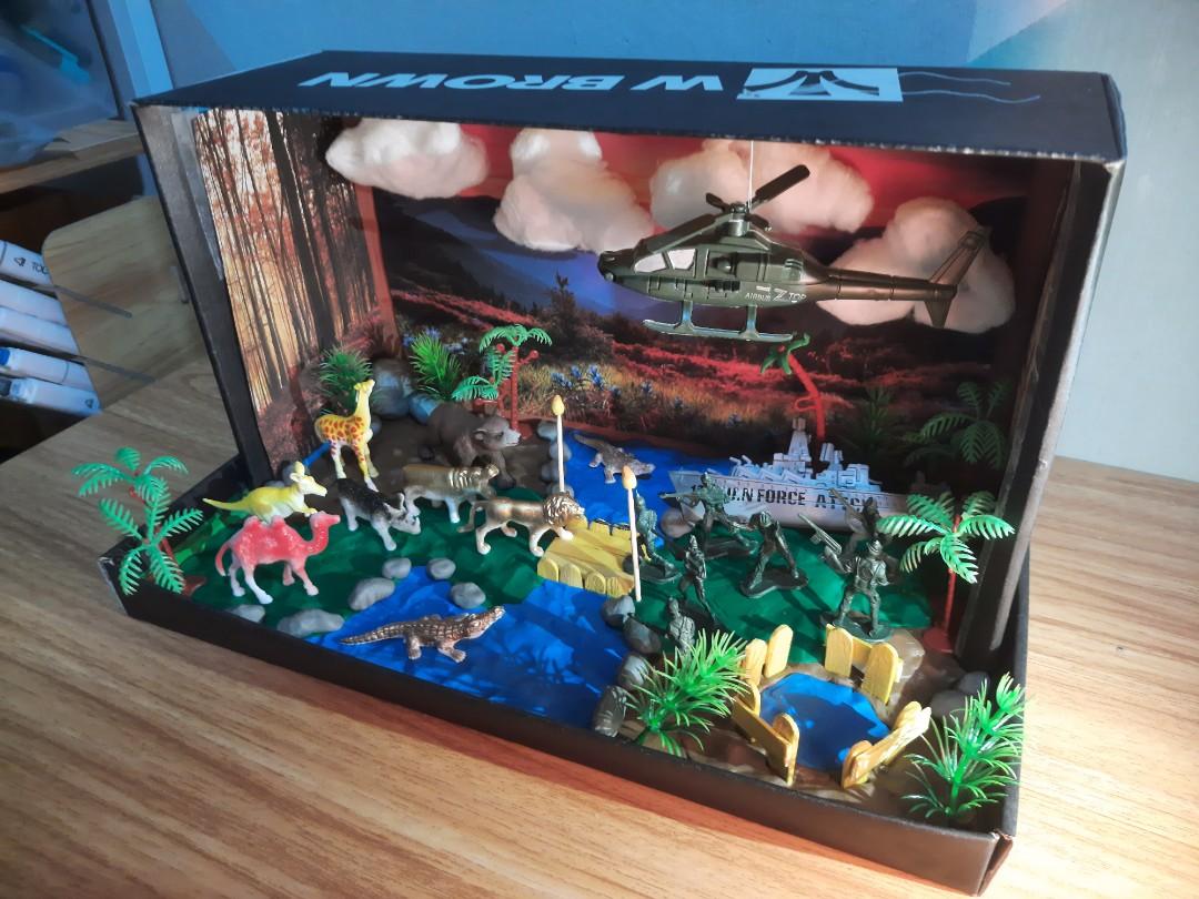 Diorama Animals Vs. Human Theme, Hobbies & Toys, Toys & Games on Carousell
