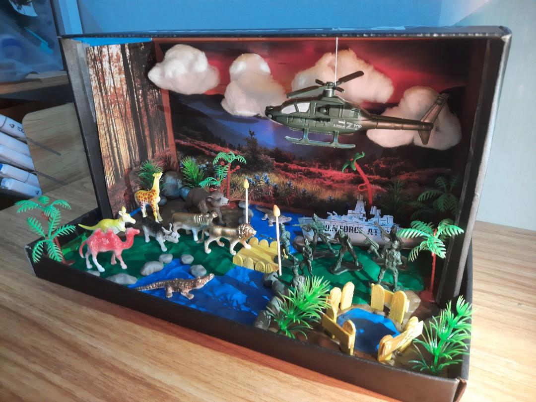 Diorama Animals Vs. Human Theme, Hobbies & Toys, Toys & Games on Carousell