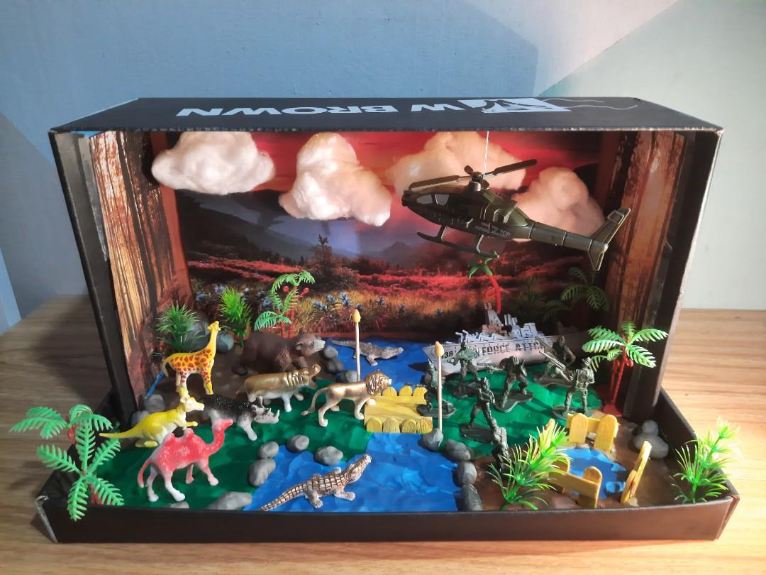 Diorama Animals Vs. Human Theme, Hobbies & Toys, Toys & Games on Carousell