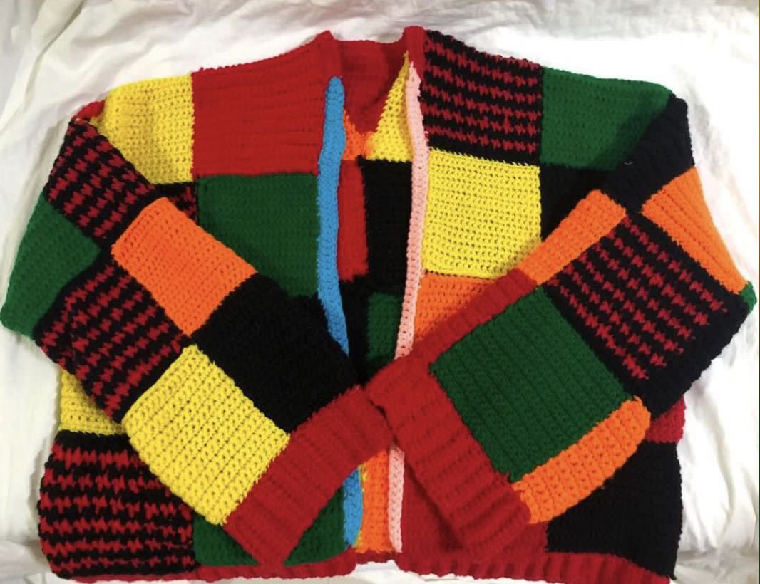 Harry Styles JW Anderson Handmade Crochet Patchwork Cardigan, Women's ...