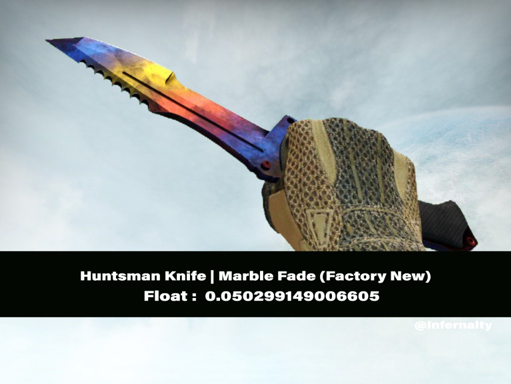 Huntsman Knife Marble Fade FN CSGO SKINS KNIVES, Video Gaming, Gaming ...