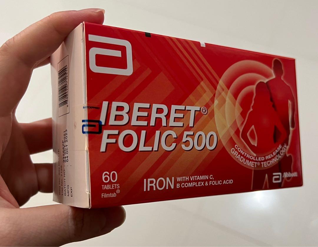 Iberet Folic 500 Iron - 60 tablets *2 boxes, Health & Nutrition, Health ...