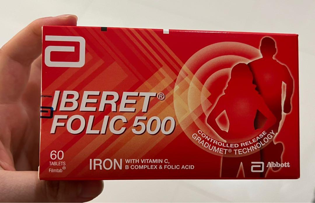 Iberet Folic 500 Iron - 60 tablets *2 boxes, Health & Nutrition, Health ...
