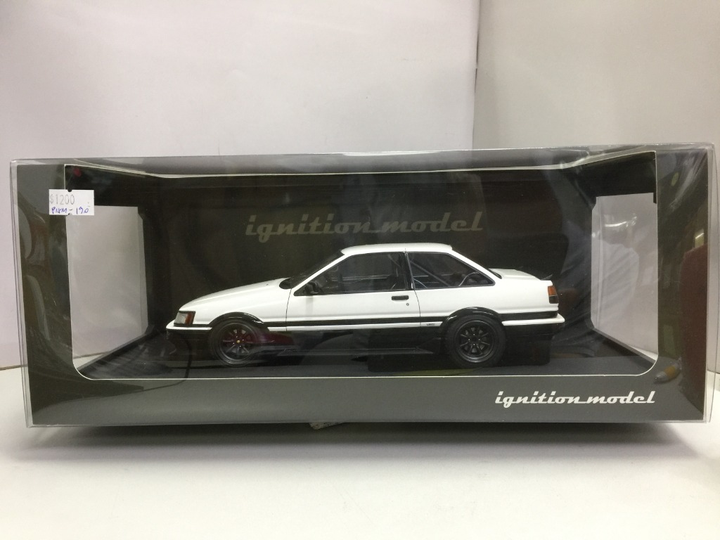 IGNITION MODEL IG 1/18 TOYOTA COROLLA LEVIN AE86 2-DOOR GT APEX WHITE BLACK (90552) (P15M-190 ...